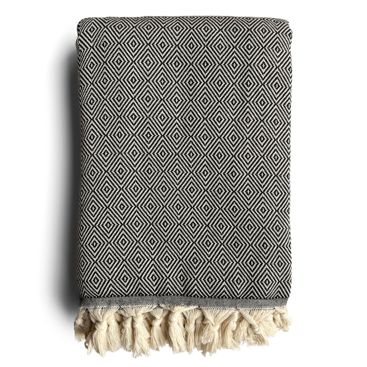 XL Cotton Diamond Bed Throw - Black – Sand and Salt
